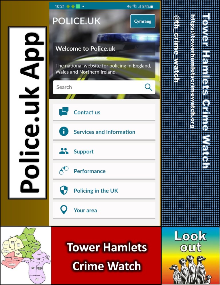 Police.uk app – Tower Hamlets Crime Watch