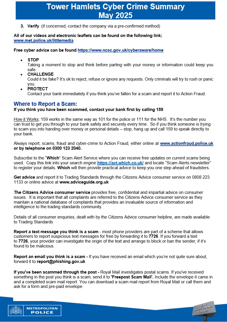 Fraud and Cybercrime – Tower Hamlets Crime Watch