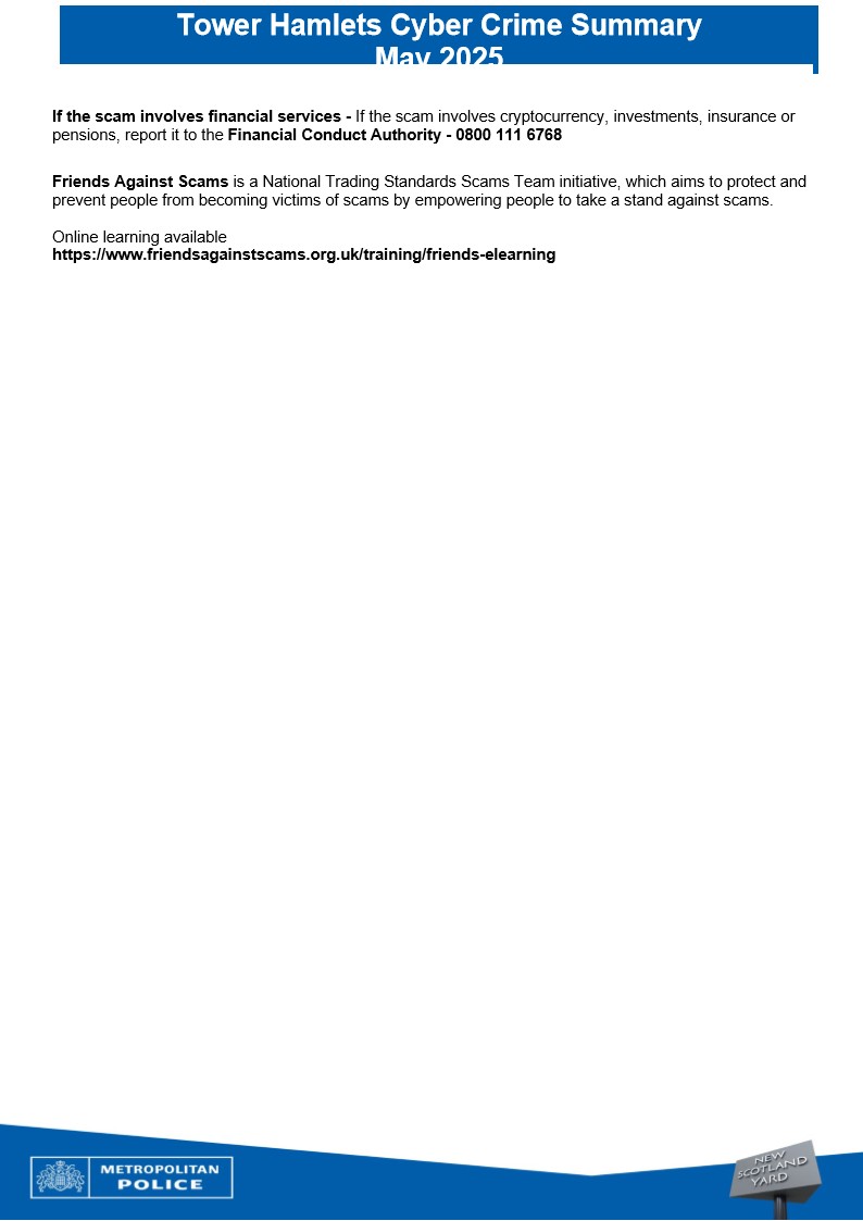 Fraud and Cybercrime – Tower Hamlets Crime Watch