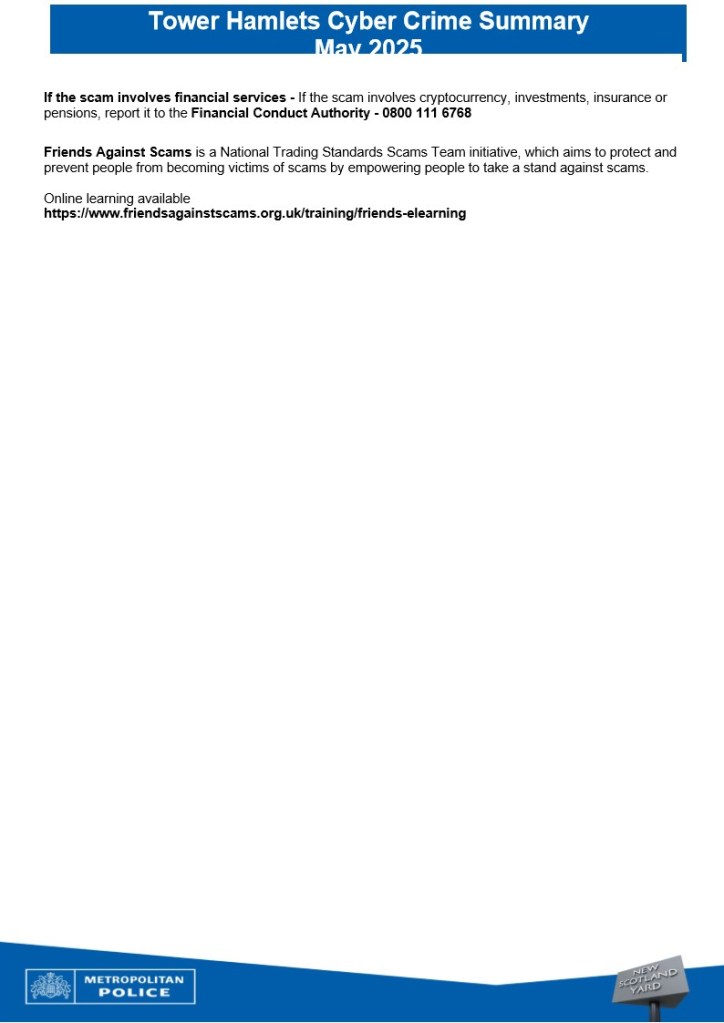 Fraud and Cybercrime – Tower Hamlets Crime Watch