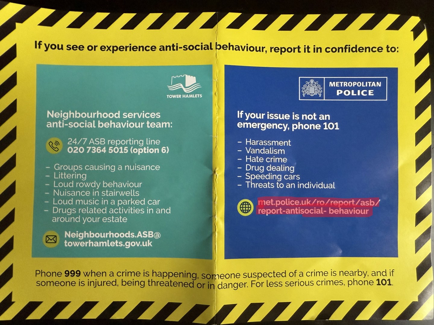 Anti-social behaviour ASB – Tower Hamlets Crime Watch